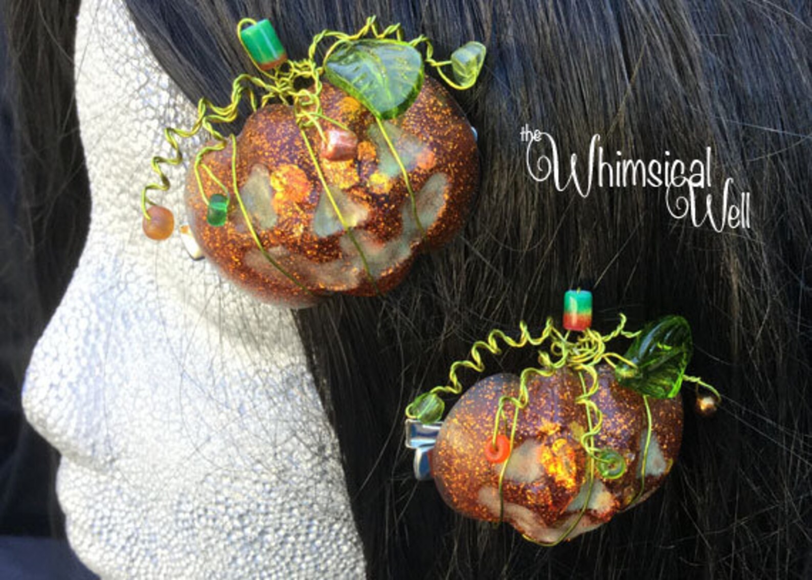 Happy Jack O Lantern Pumpkin Barrette Hair Clips for Halloween Fun That ...