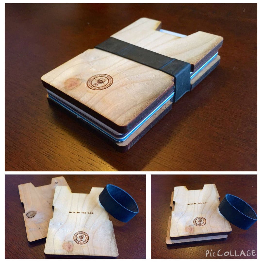 Custom Reclaimed & Recycled Wood Wallet - "sandwich" - Etsy