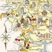 Fun Map of Eastern England in Great Britain, England, UK, Vintage ...