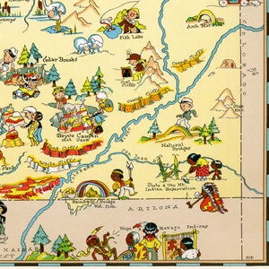 Fun State Map of Utah – Vintage Pictorial Whimsical Cartoon Print ...