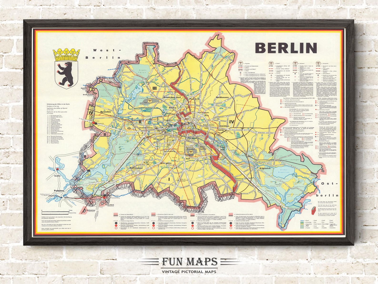 Old Map of Berlin in Germany, Deutschland, DE Vintage Print ...
