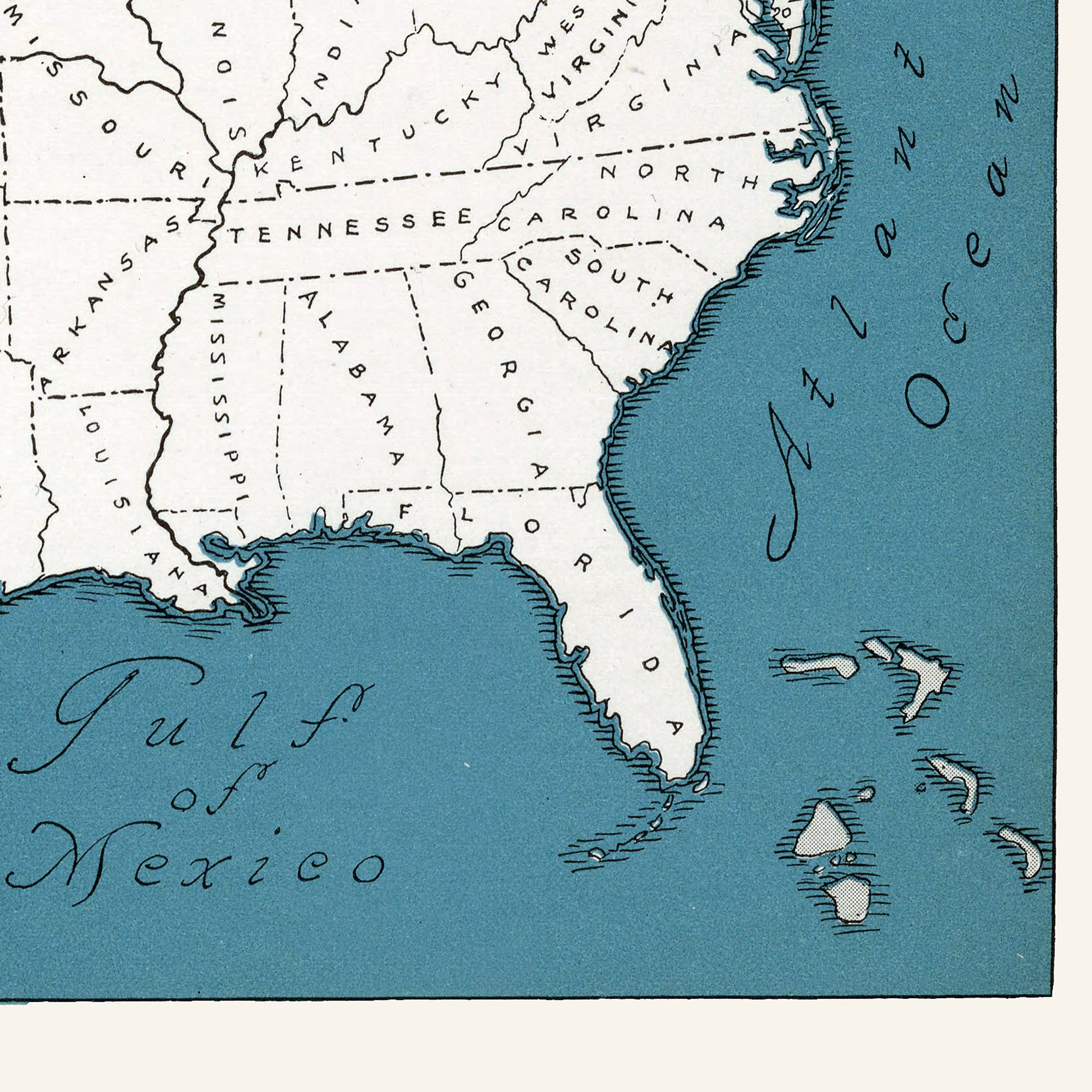 Fun Map of the United States – Vintage Pictorial Whimsical Cartoon ...