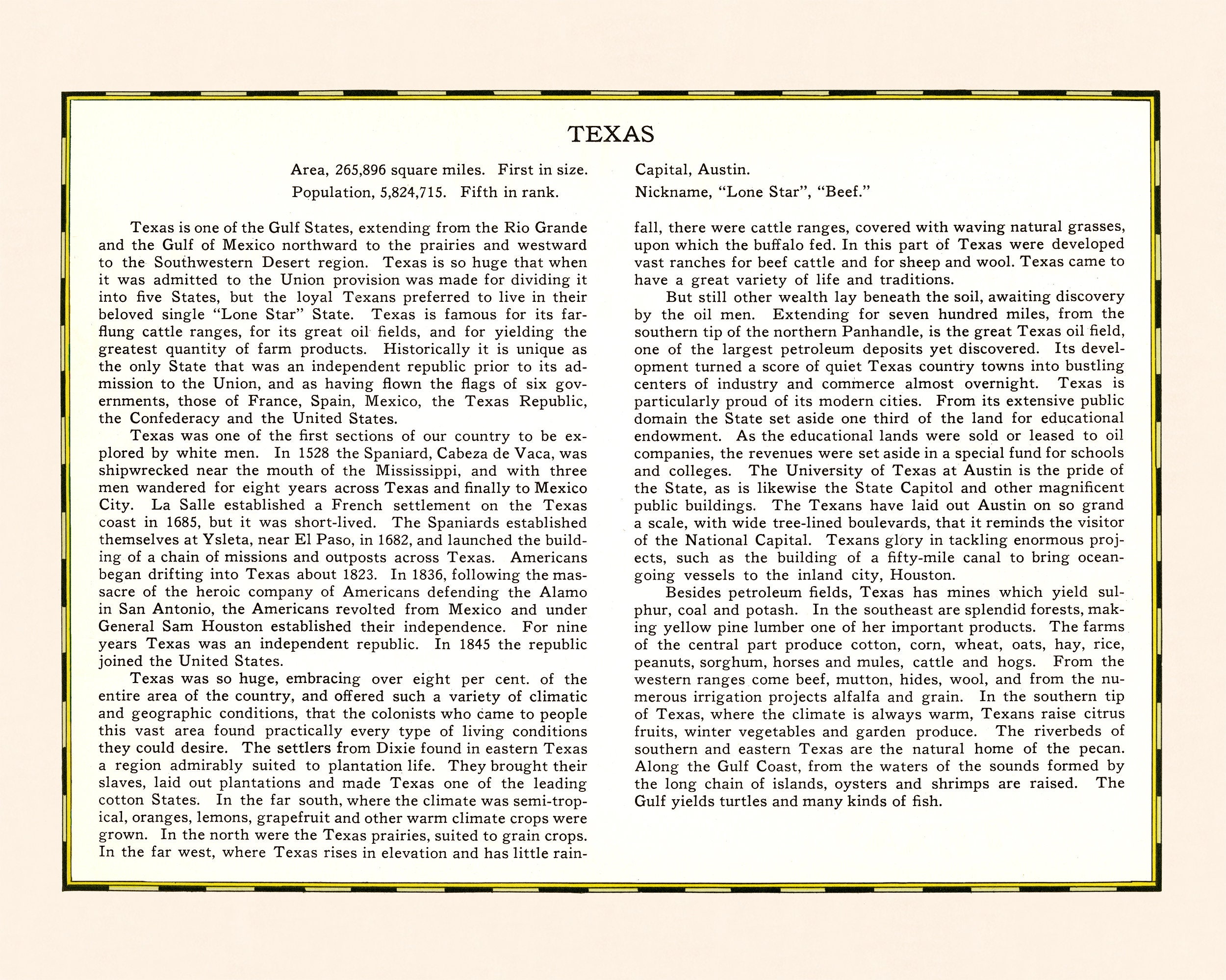 Fun State Map of Texas Vintage Pictorial Whimsical Cartoon - Etsy