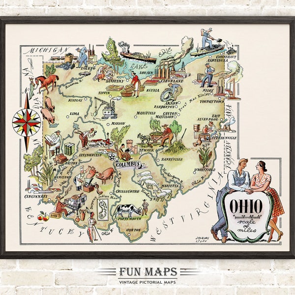 Ohio Map Print - Etsy