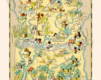 Vintage Map of Alabama - Etsy