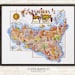 Fun Map of Sicily in Italy Vintage Pictorial Whimsical Cartoon Old ...