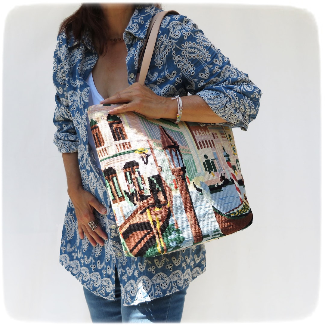 Tapestry Purse, Canvas Handbag, Renaissance City, Venice With Saint ...