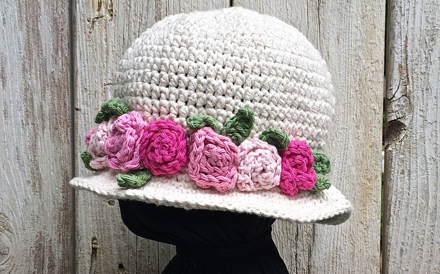 Crown of Roses Sun Hat Any Size Pink Pastel Pink Fuchsia | Etsy