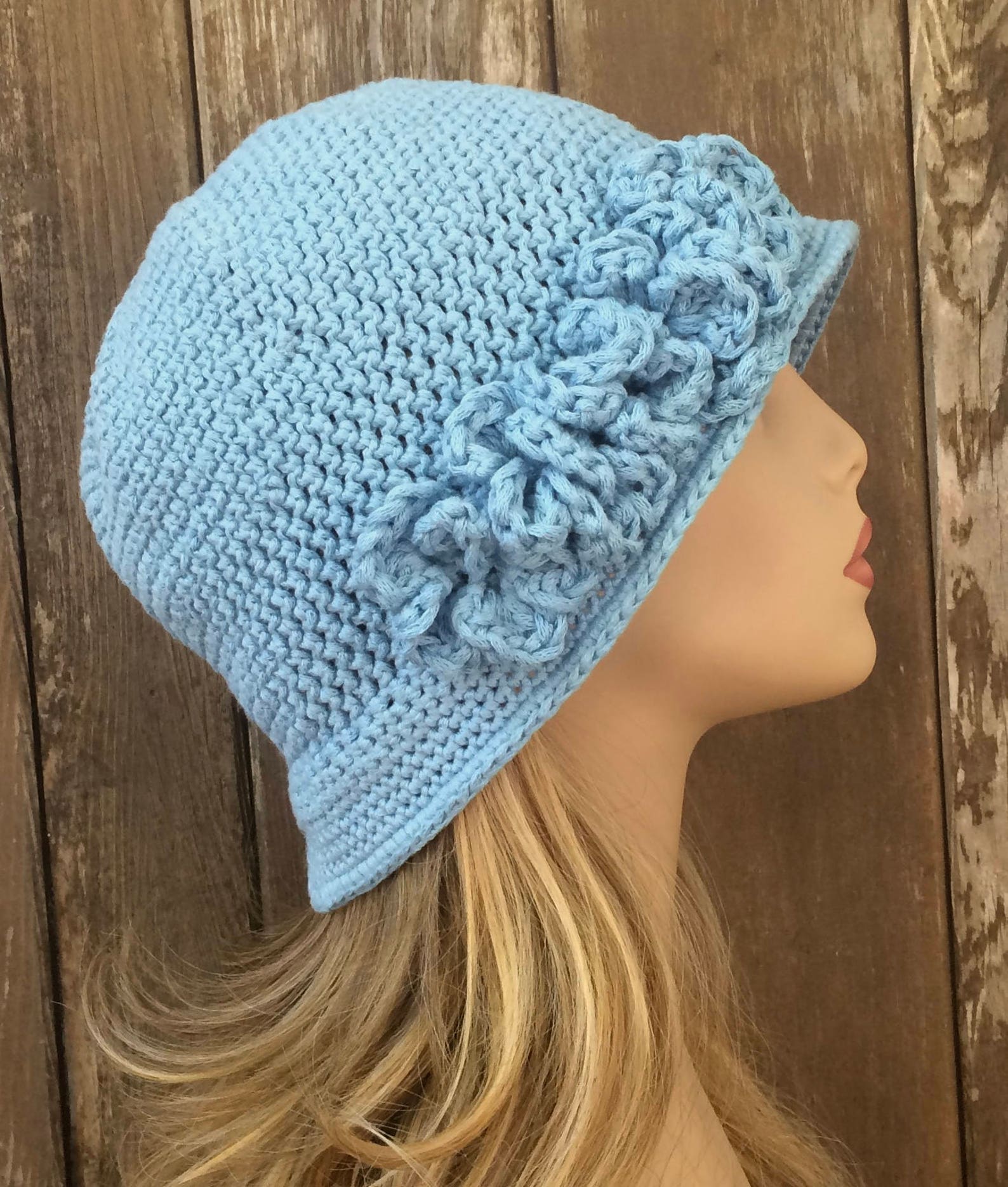 Vintage Style Cloche With Flower Ruffle Brimmed Hat Winter - Etsy