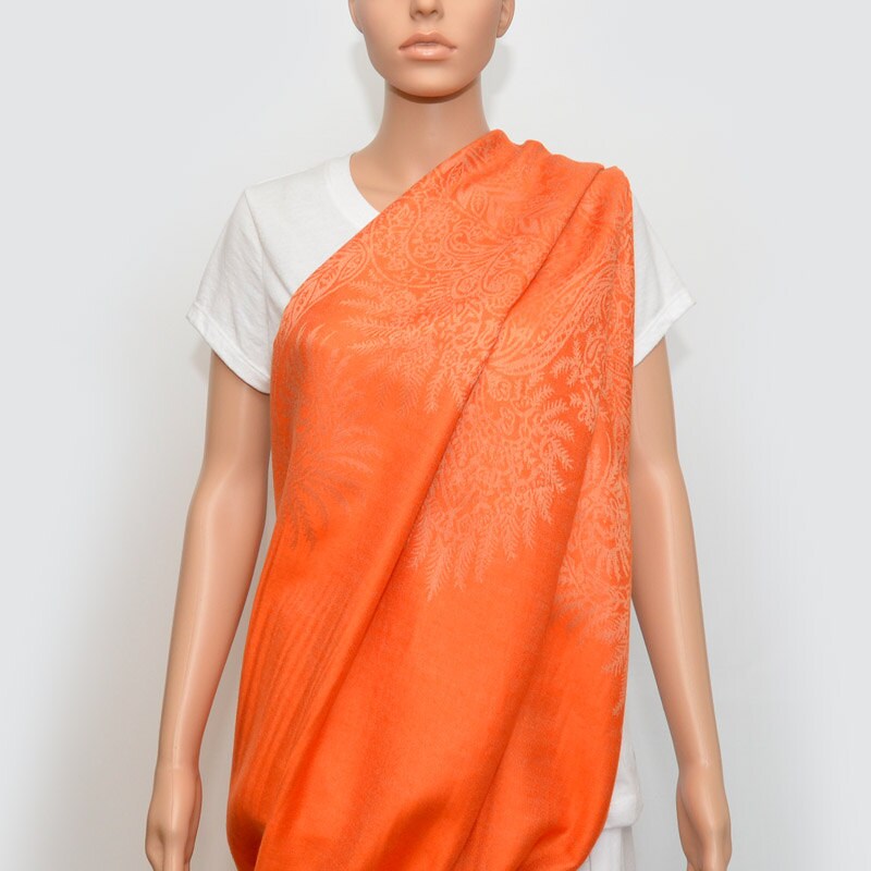 Nursing Cover Scarf - Orange Infinity Scarf With Floral Pattern ...