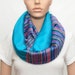 Turquoise Infinity Scarf With Colorful Striped Pattern, Nursing Cover ...