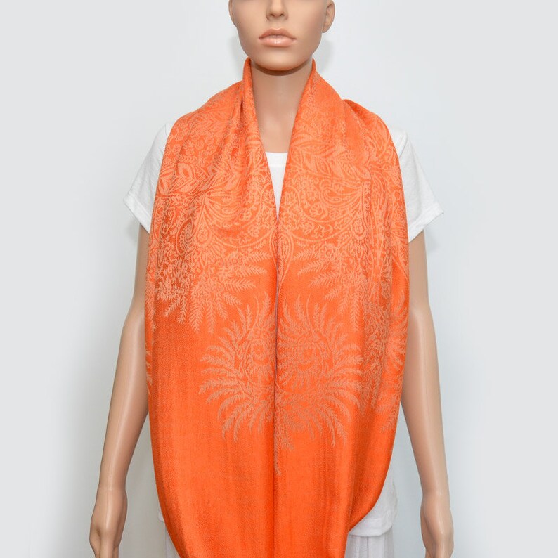 Nursing Cover Scarf Orange Infinity Scarf With Floral - Etsy