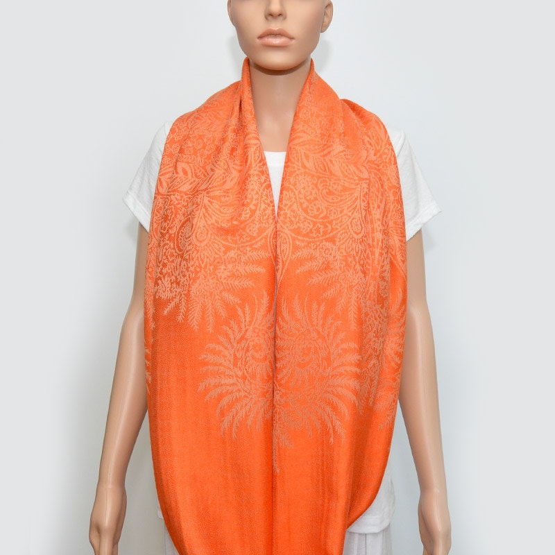 Nursing Cover Scarf Orange Infinity Scarf With Floral - Etsy