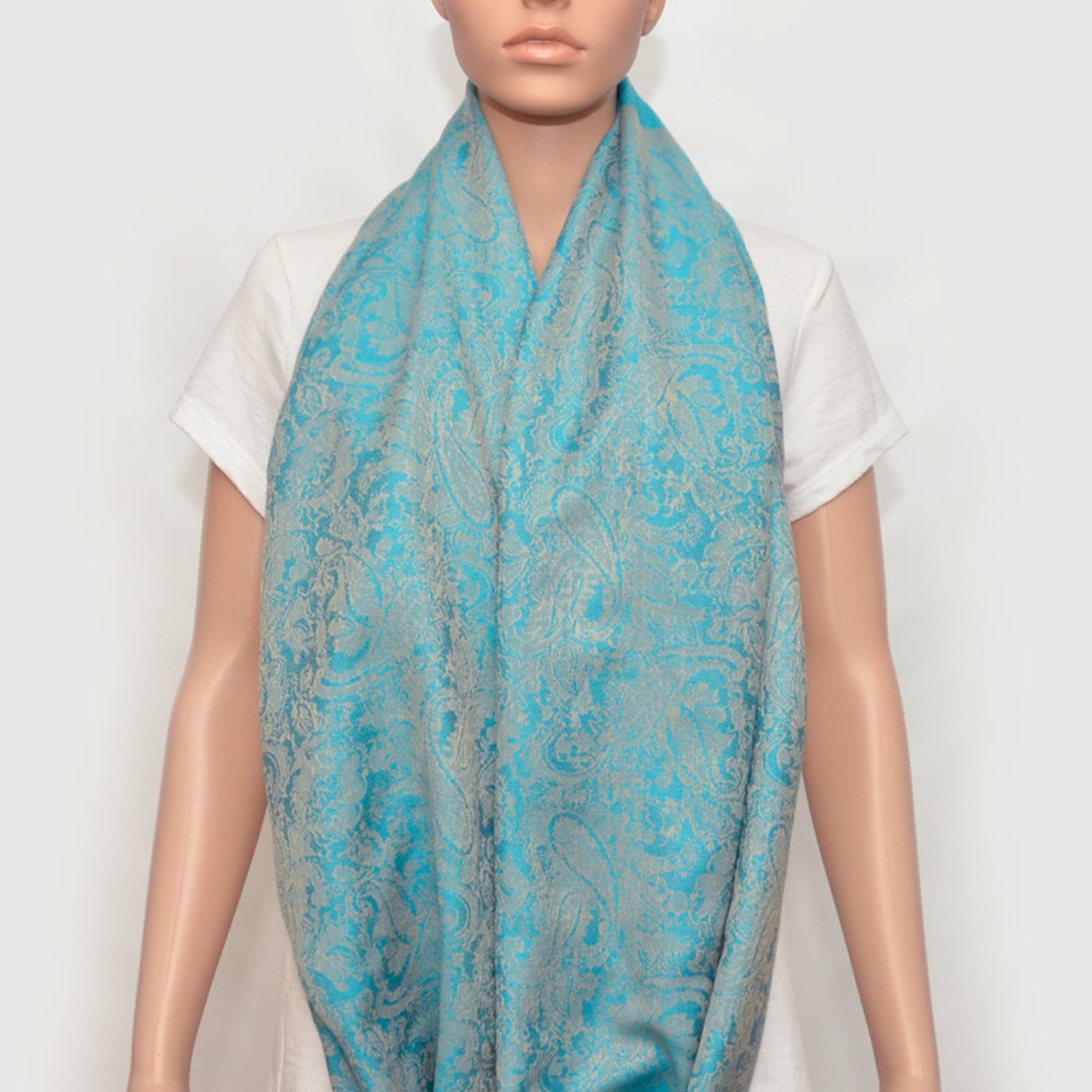Nursing Cover, Nursing Scarf, Nursing Cover Scarf, Light Blue Infinity ...