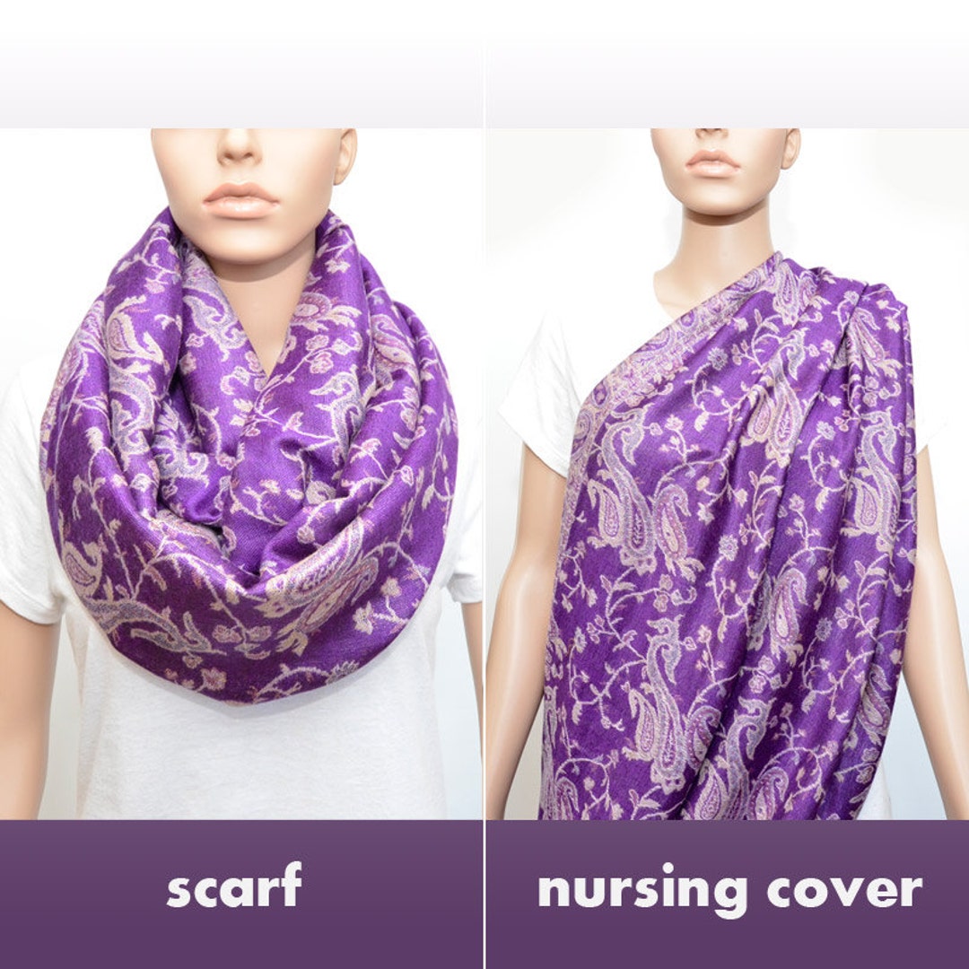 Purple Scarf - Purple Infinity Scarf - Nursing Cover - Nursing Scarf ...