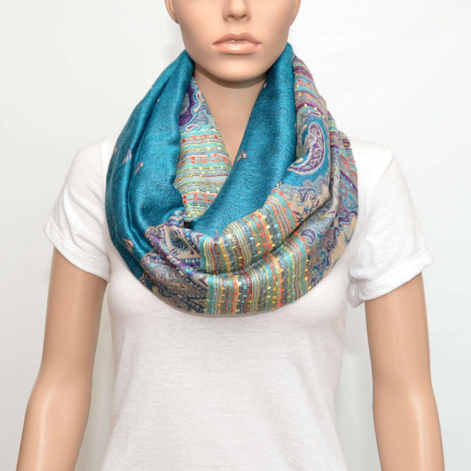 Infinity Scarf With Paisley Floral Pattern - Nursing Cover - Nursing ...