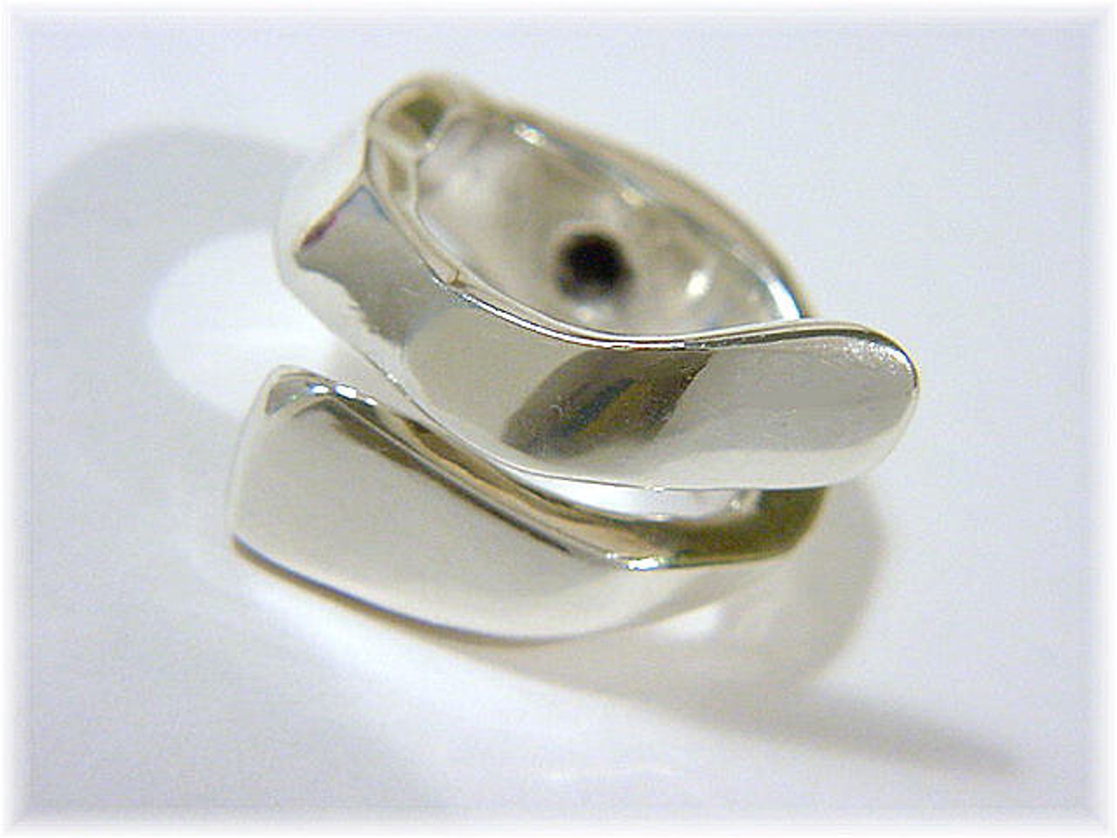 Modernist Hammered Sterling Silver Bypass Ring Chunky 18 | Etsy