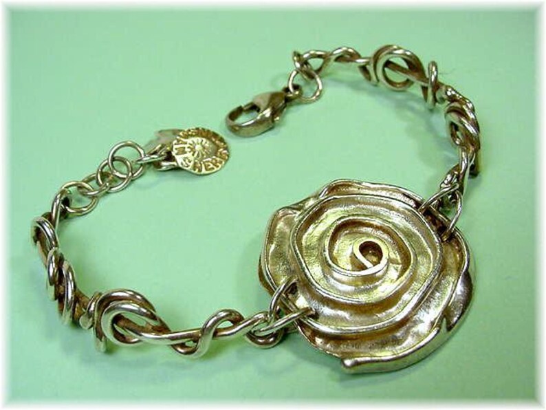 Sherry Tinsman Spiral Rose Vine Sterling Silver Bracelet, Artisan ...