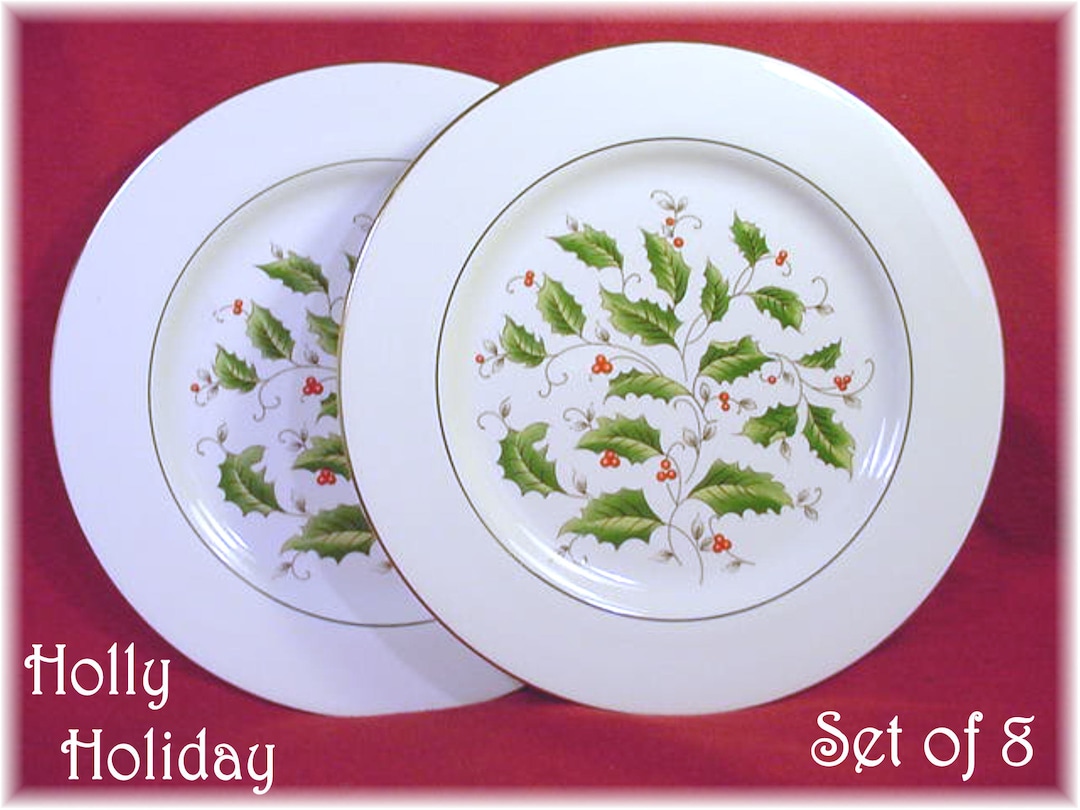 8 Christmas Plates, Holly Holiday Plate, Royal Limited Edition Plates ...