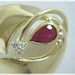 14K Gold 2 Ct Ruby Tear Drop Diamond Ribbon Pendant Gift Box Wedding ...