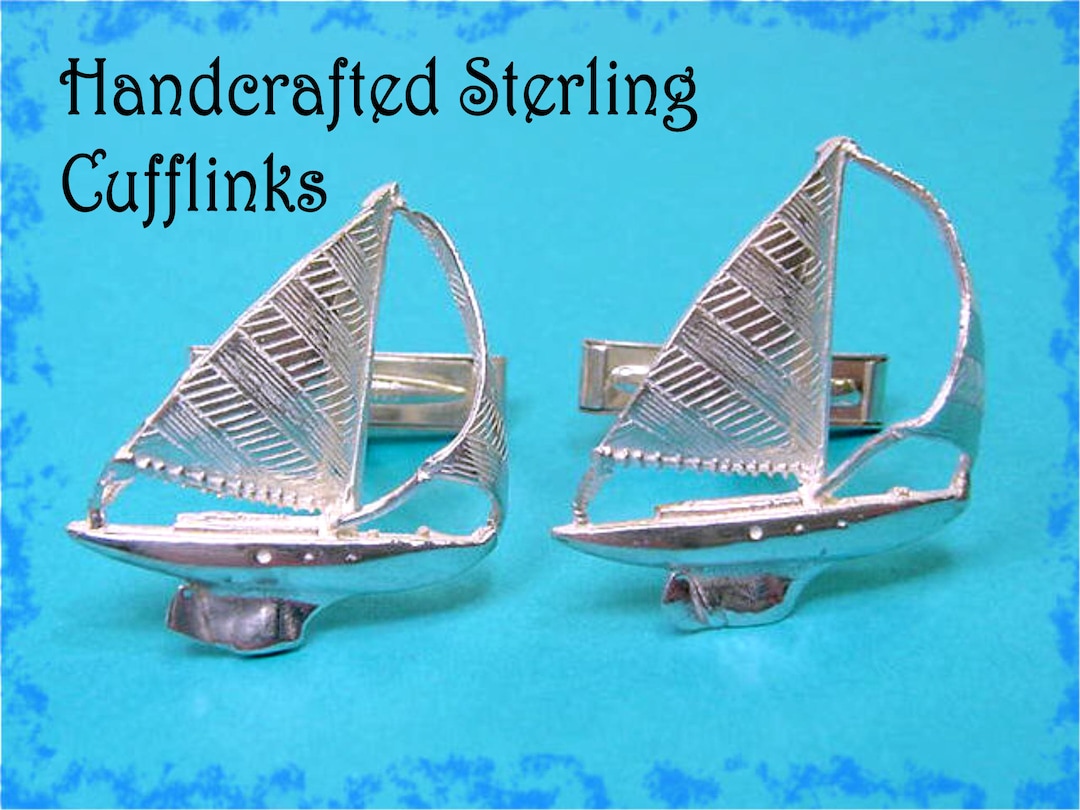 Sailboat Cufflinks, Sterling Silver Cufflinks, Artisan Sterling Silver ...