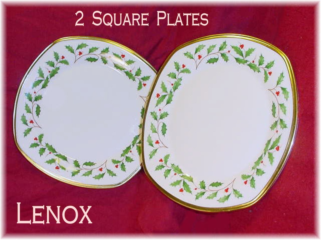 Lenox Plate, RARE Holiday Square Plates Set of 2, Lunch Plate, Holiday ...