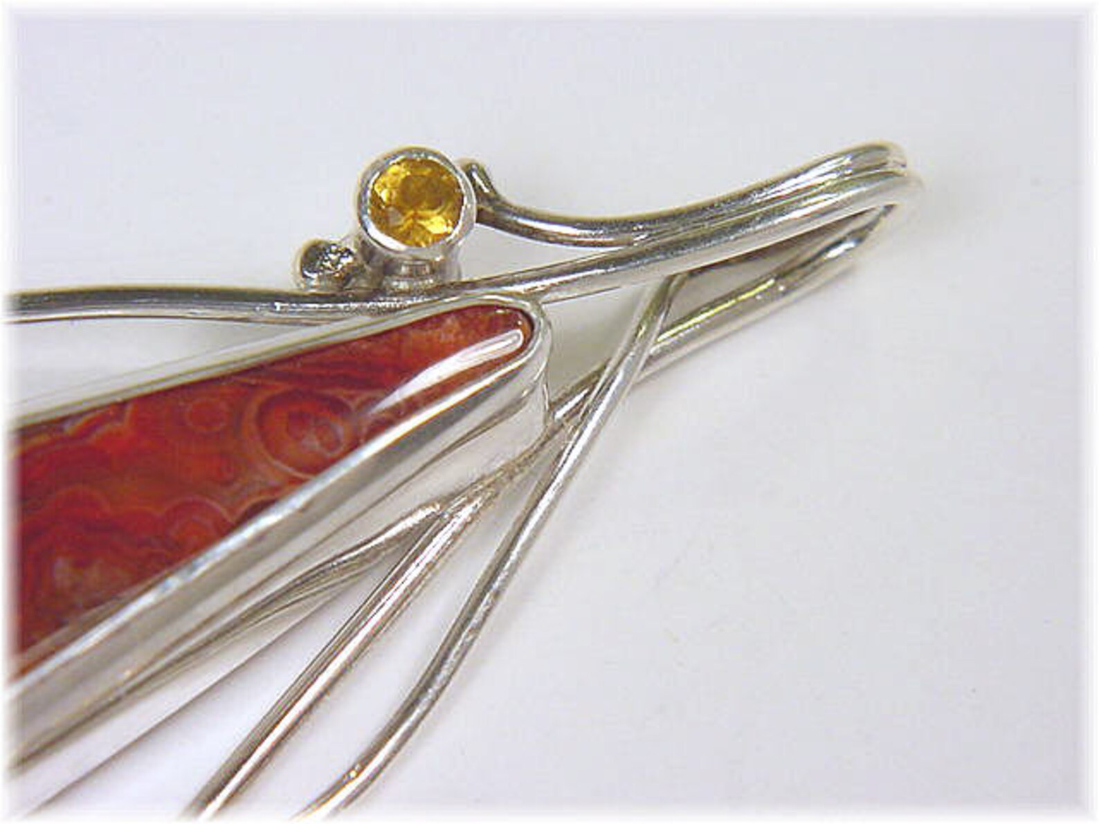 Red Condor Agate 14K Gold Sterling Silver Pendant Iris - Etsy