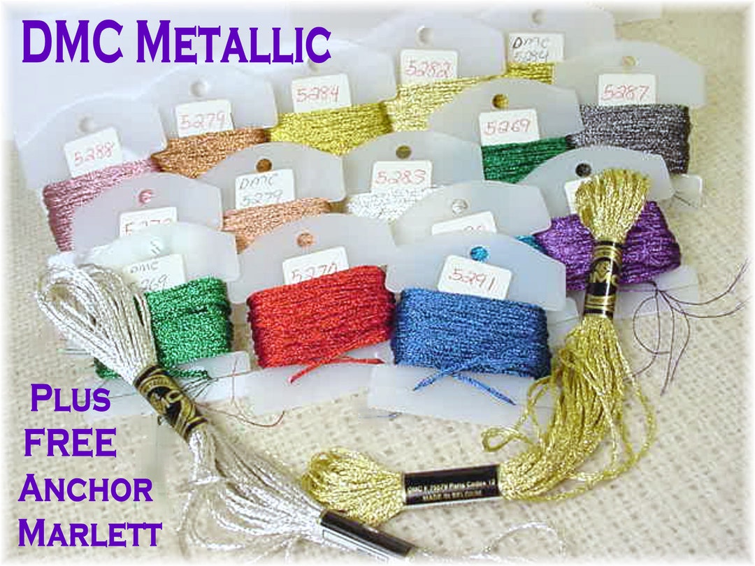DMC Metallic Floss Lot of 17 on Robbins Free Anchor Floss - Etsy