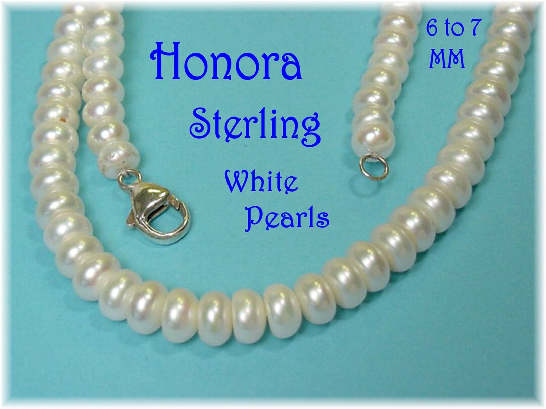 Honora White Pearl Sterling Silver Necklace, Pearl Strand Necklace ...
