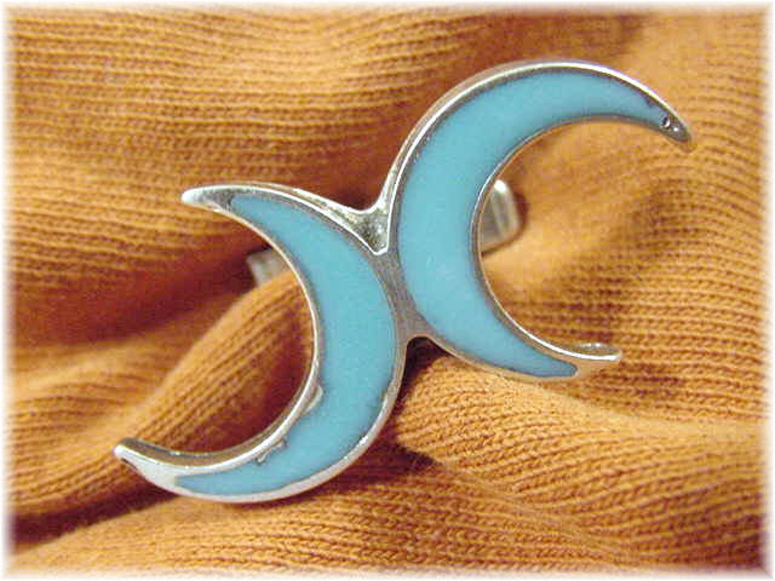 Double Crescent Moons Sleeping Beauty Turquoise Sterling | Etsy