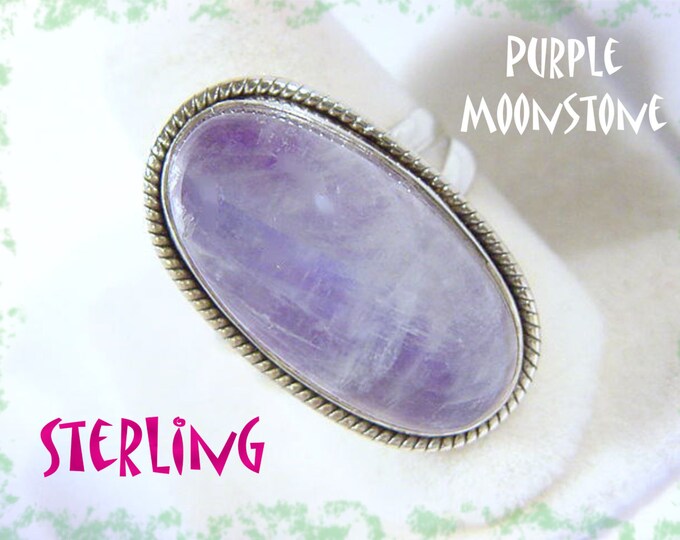 26 Ct Mystic Purple Moonstone Sterling Silver Modernist - Etsy