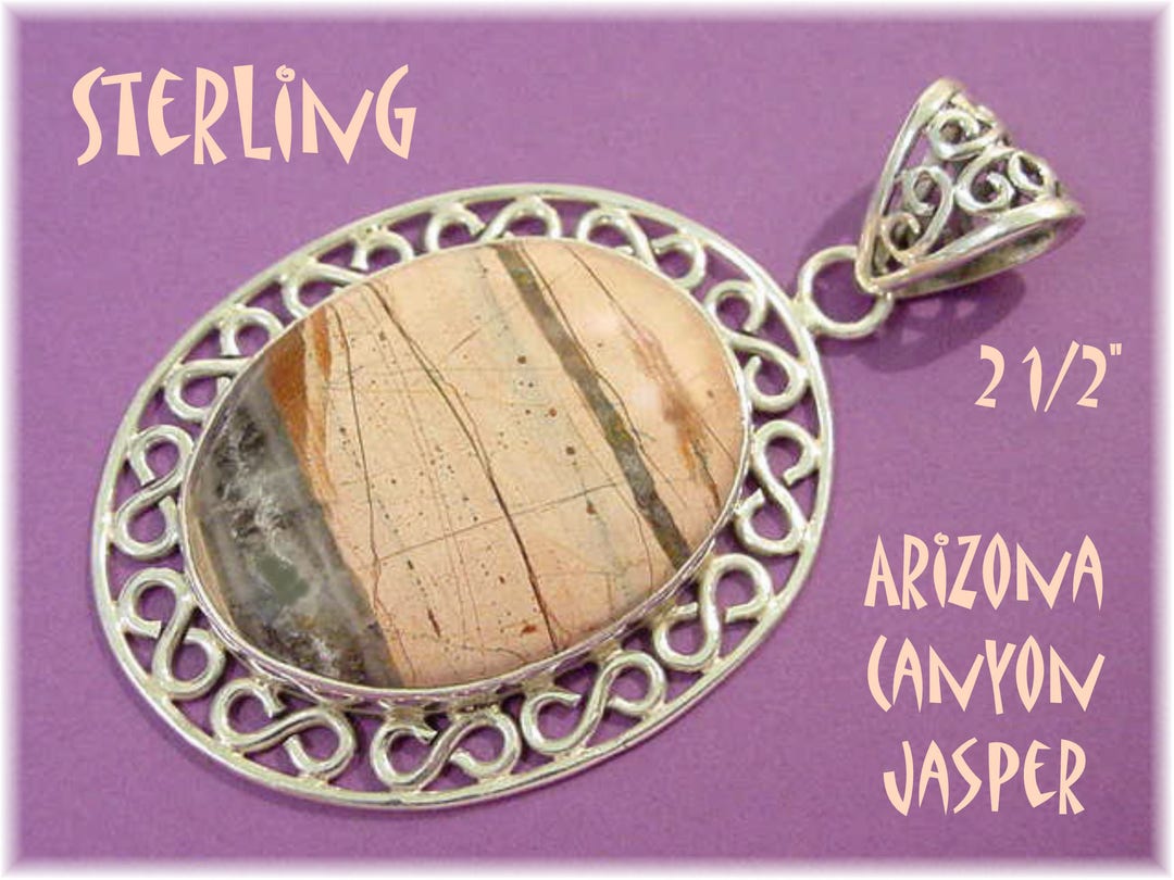 Picture Jasper Crystals Sterling Silver Pendant, Arizona, Boho, New Age ...