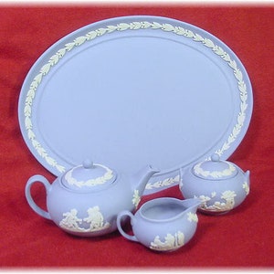 Wedgwood Miniature Tea Set, Wedgwood Teapot, Blue Wedgwood Jasperware ...