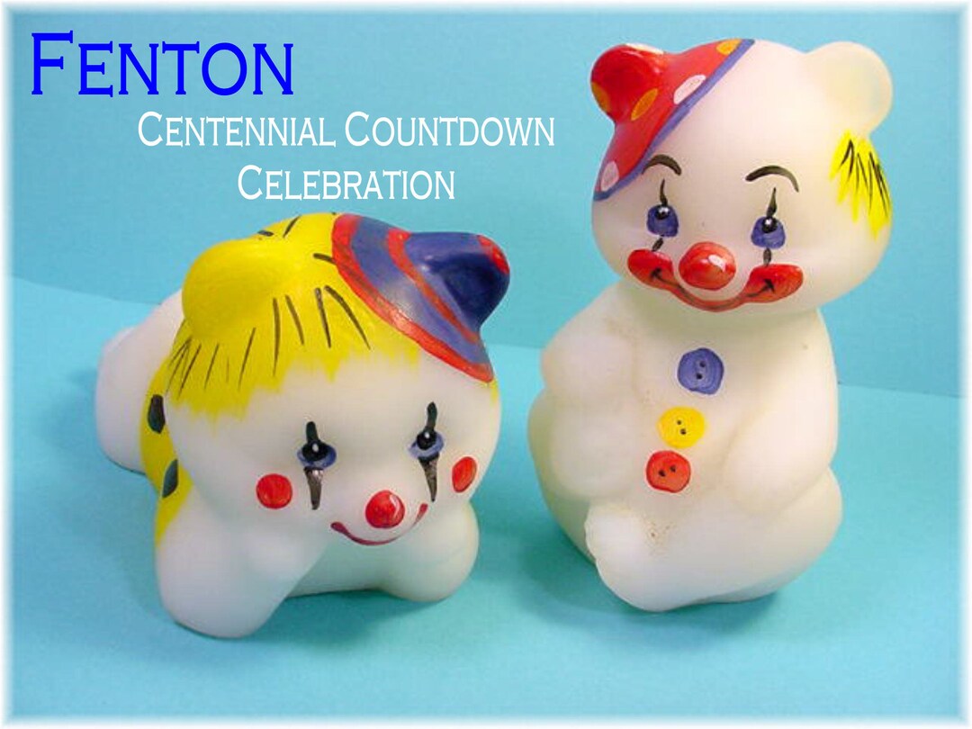 Fenton Centennial Countdown Clown Bear Figurines Limited - Etsy