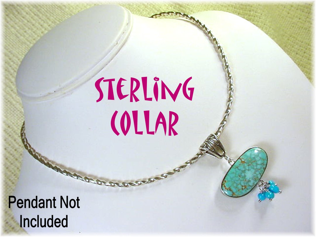 Twisted Rope Collar Thick Sterling Silver Necklace, Add A Pendant ...