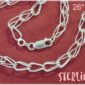 Etruscan Roman Loop Chain Link Sterling Silver 26 Necklace, RARE ...