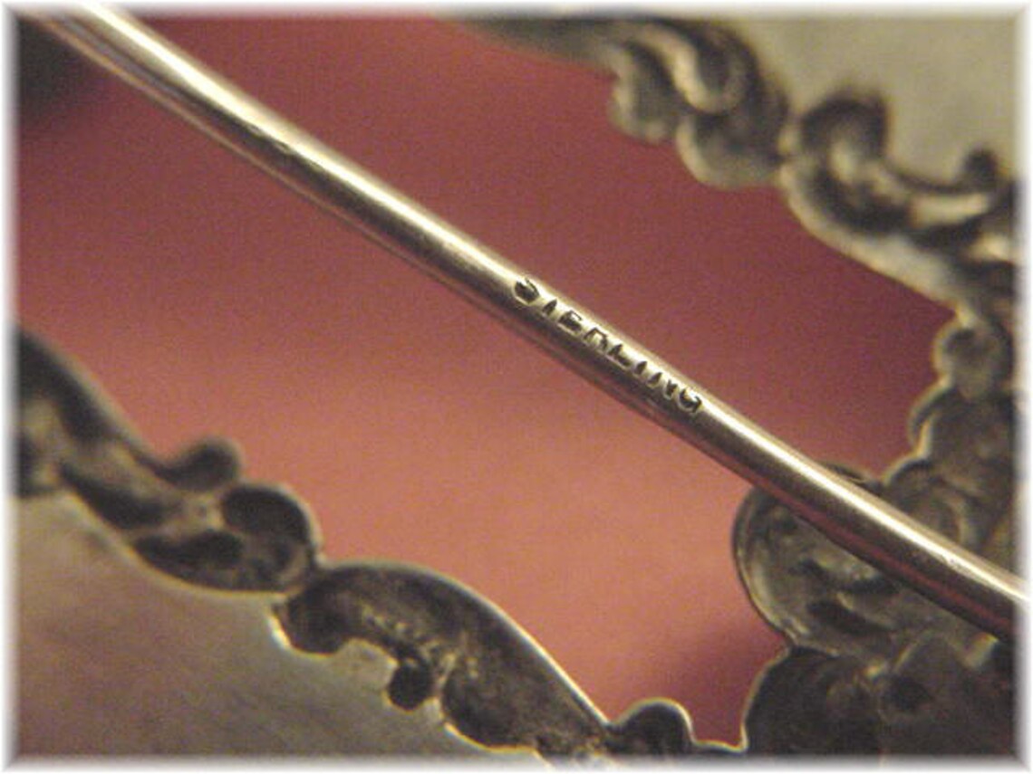 Victorian Buckle Repousse Scrolls Sterling Silver 2 - Etsy