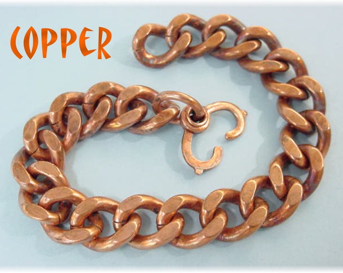 Copper Chunky Heavy Link Chain 8 Bracelet 1960s - Etsy