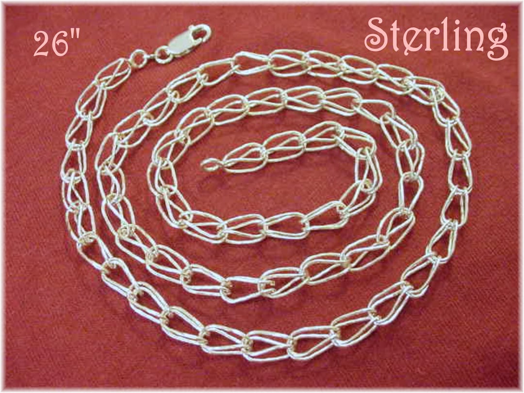 Etruscan Roman Loop Chain Link Sterling Silver 26 Necklace, RARE ...