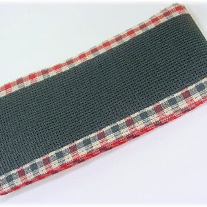 Aida Ribband Counted Cross Stitch Fabric, Christmas Plaid, Green Band ...