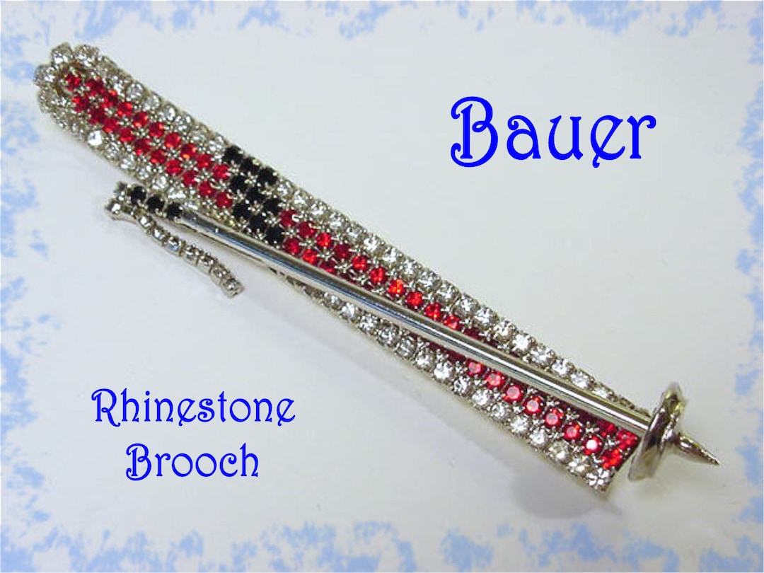Dorothy Bauer Snow Ski Rhinestone Brooch, RARE Dorothy Bauer Pin ...