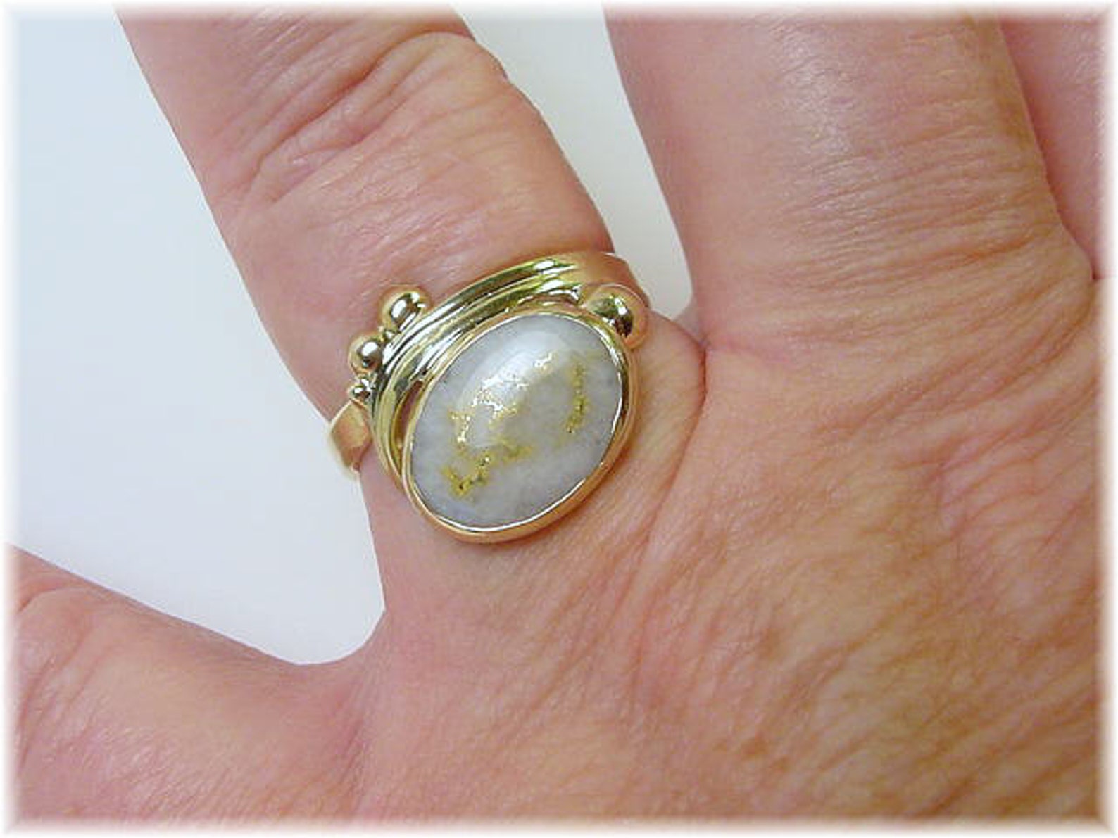 14K Gold California Gold In Quartz Ring Custom Handmade OOAK | Etsy