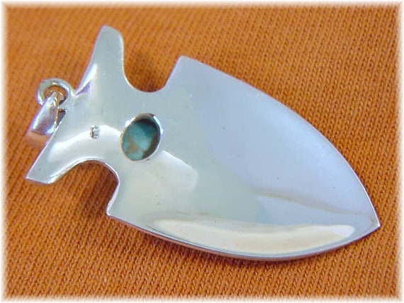Kingman Turquoise Arrowhead Sterling Silver Pendant, … - Gem
