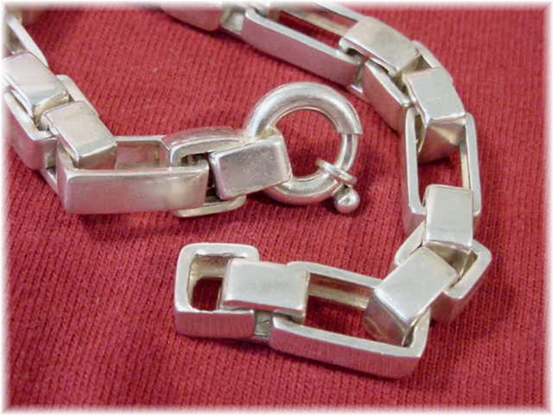 Square Rectangle Chain Link Solid Sterling Silver 8 - Etsy