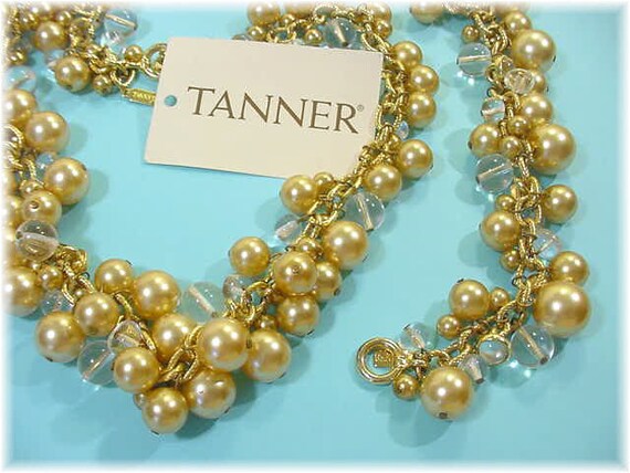 TANNER Dangling Balls Sterling Silver Gold Pearl Lucite Chain | Etsy