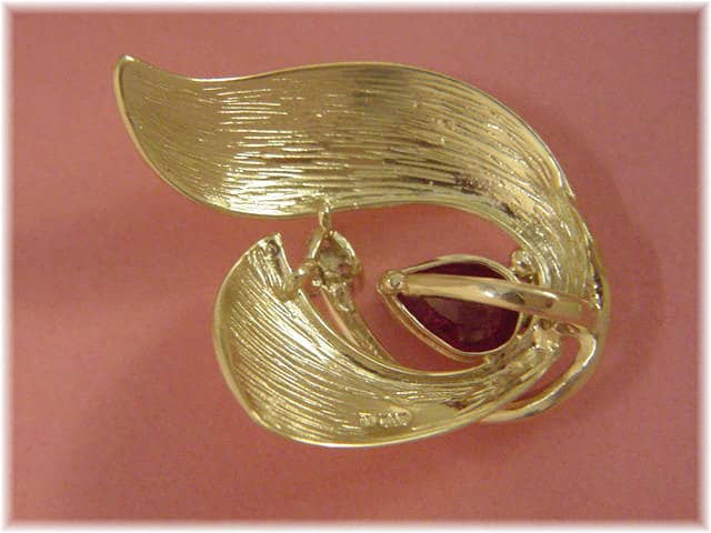 14K Gold 2 Ct Ruby Tear Drop Diamond Ribbon Pendant Gift Box - Etsy