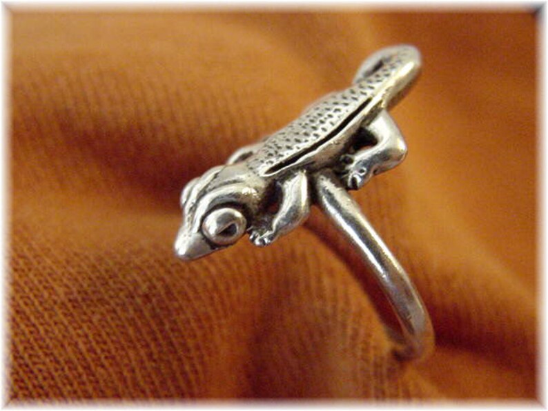 Lizard Gecko Sterling Silver Ring Artisan Hardmade | Etsy