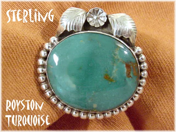 Royston Turquoise Sterling Silver Ring - RARE Annabel… - Gem