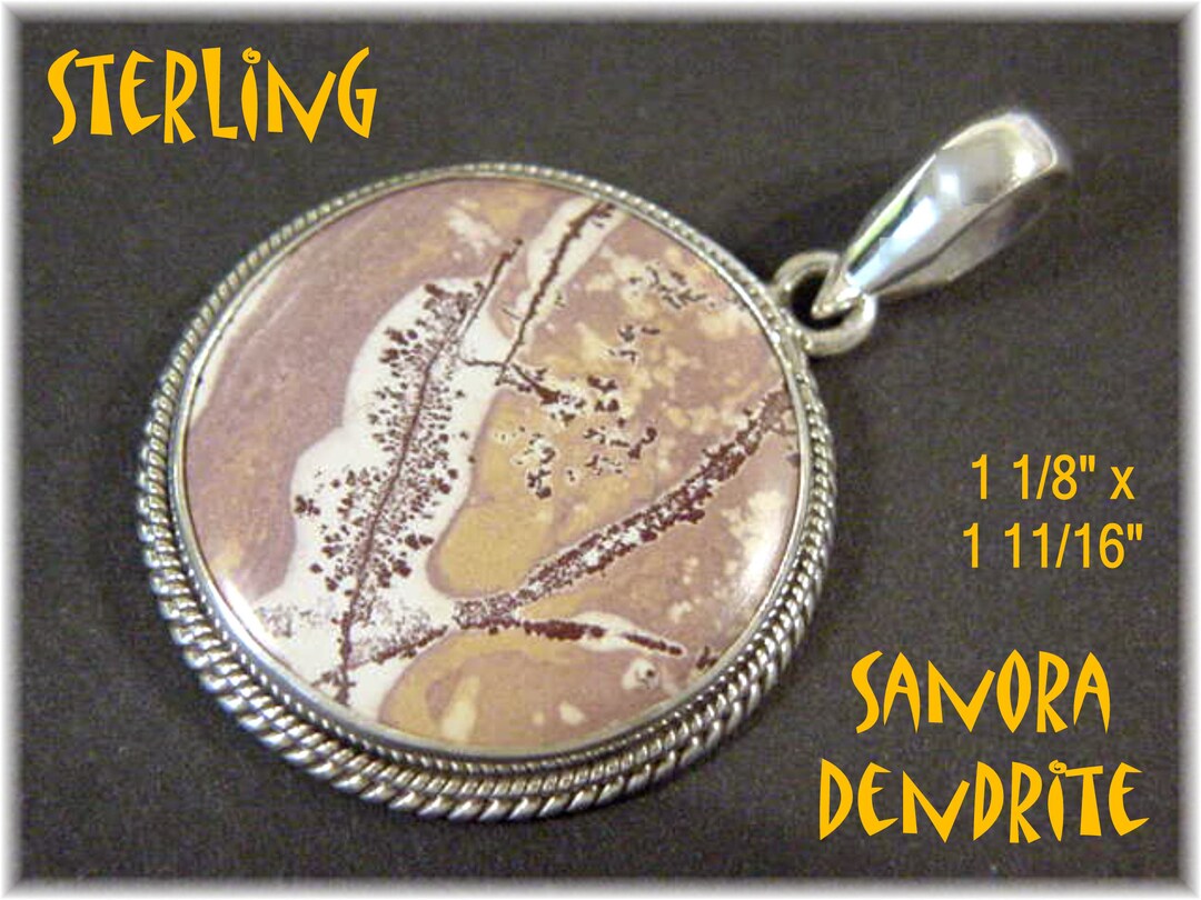 Sonora Dendritic Jasper Sterling Silver Pendant, Arizona Desert ...