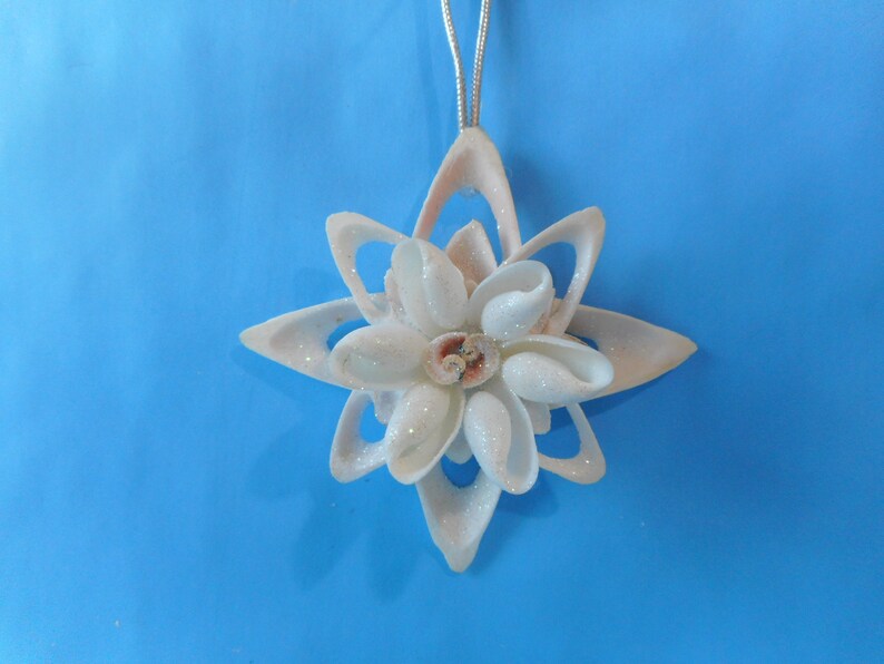 Sea Shell Cross and Flower Ornaments-coastal Ornament Coastal - Etsy